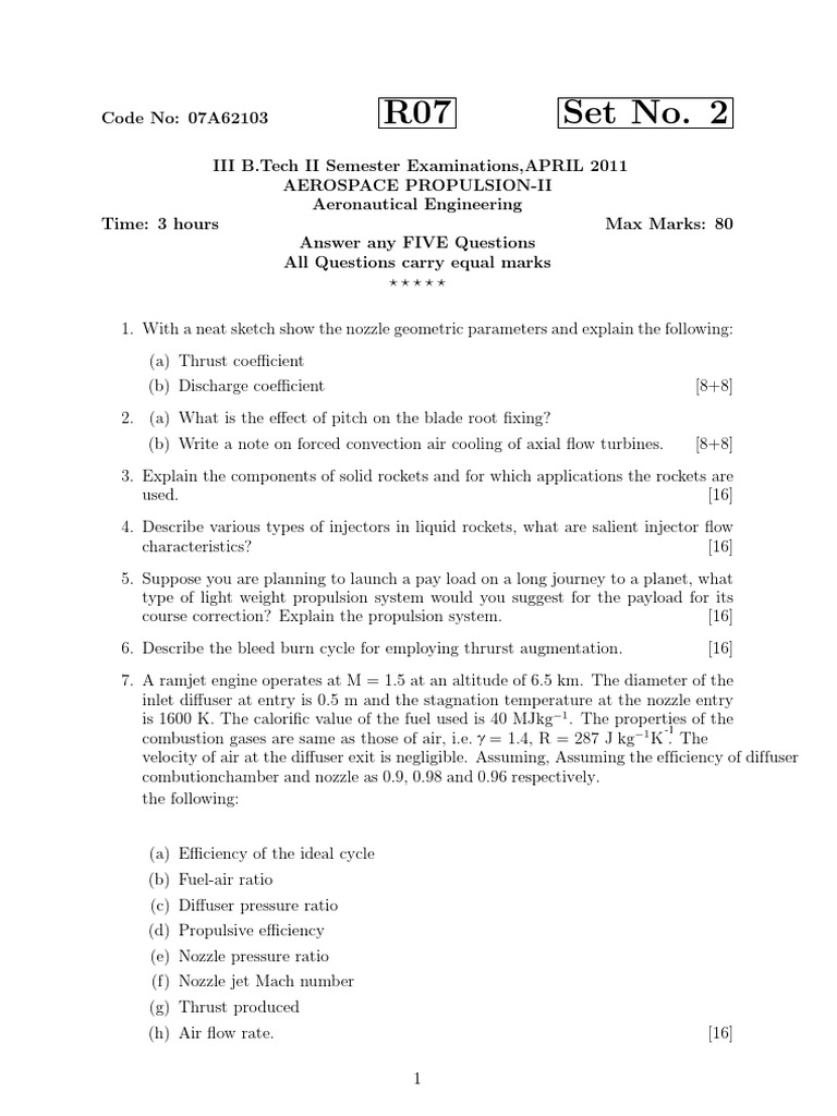 R07 Set No. 2 | PDF | Jet Engine | Turbine