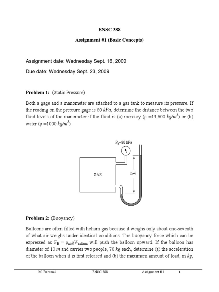 Assignment1 Solutions Knl Pdf Buoyancy Pressure 