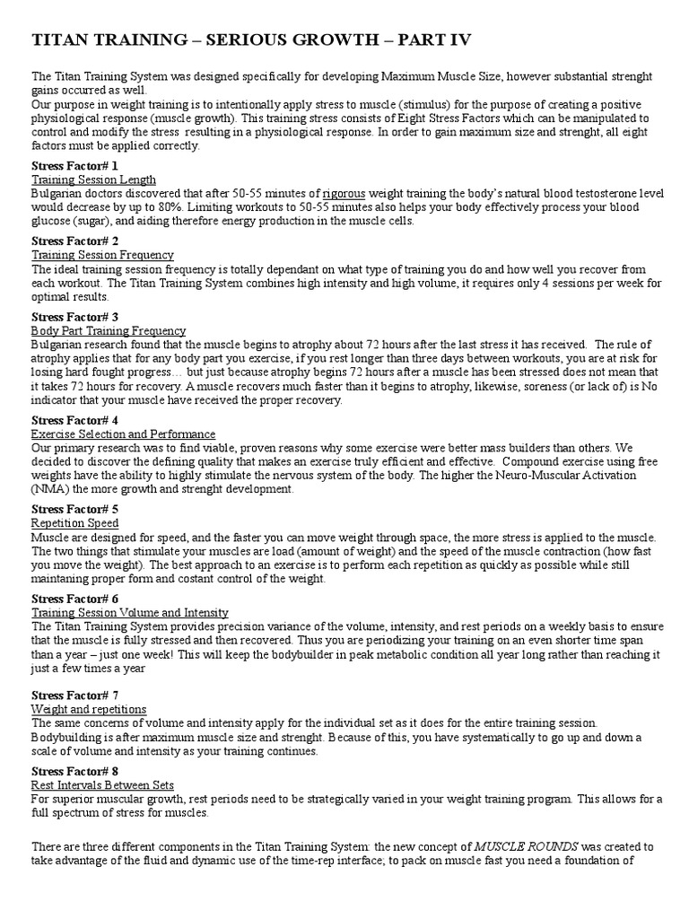 Titan Training | PDF | Weight Training | Strength Training