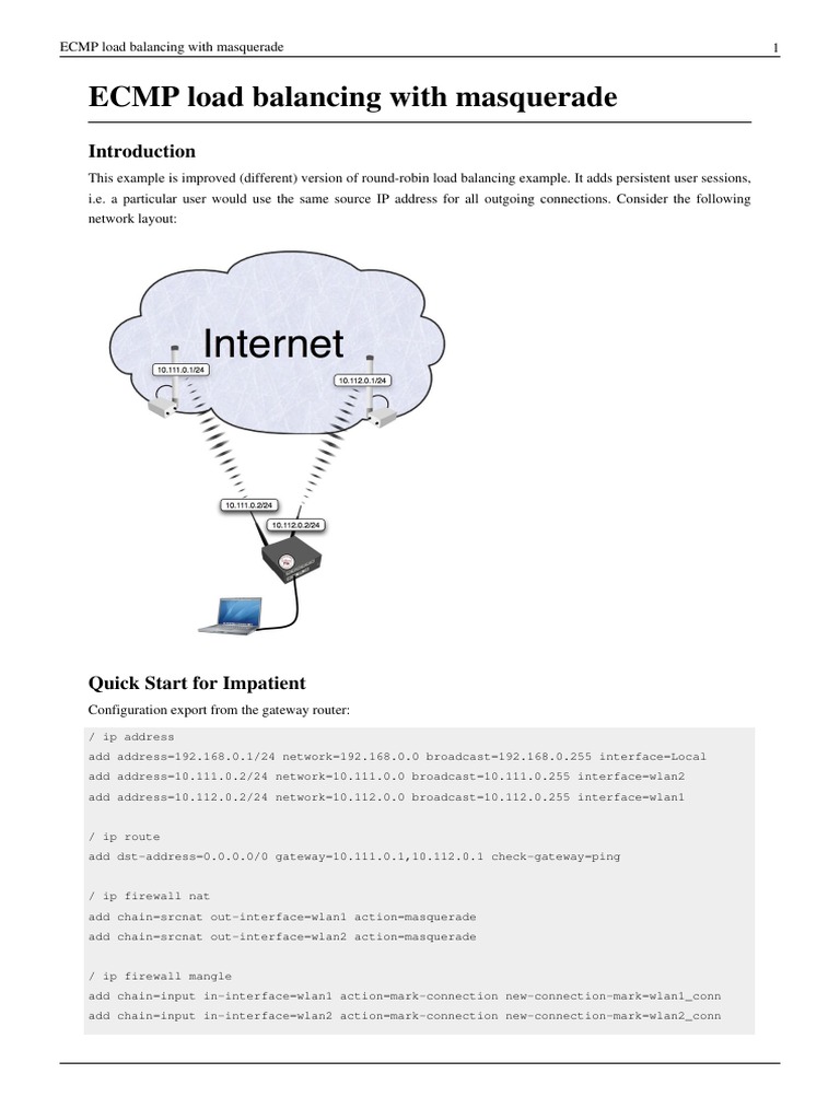 ECMP Load Balancing with Masquerade | PDF | Load Balancing (Computing ...