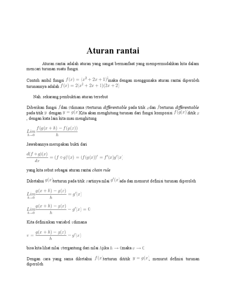 Aturan Rantai dan Turunan Parsial | PDF | Metode & Bahan Ajar