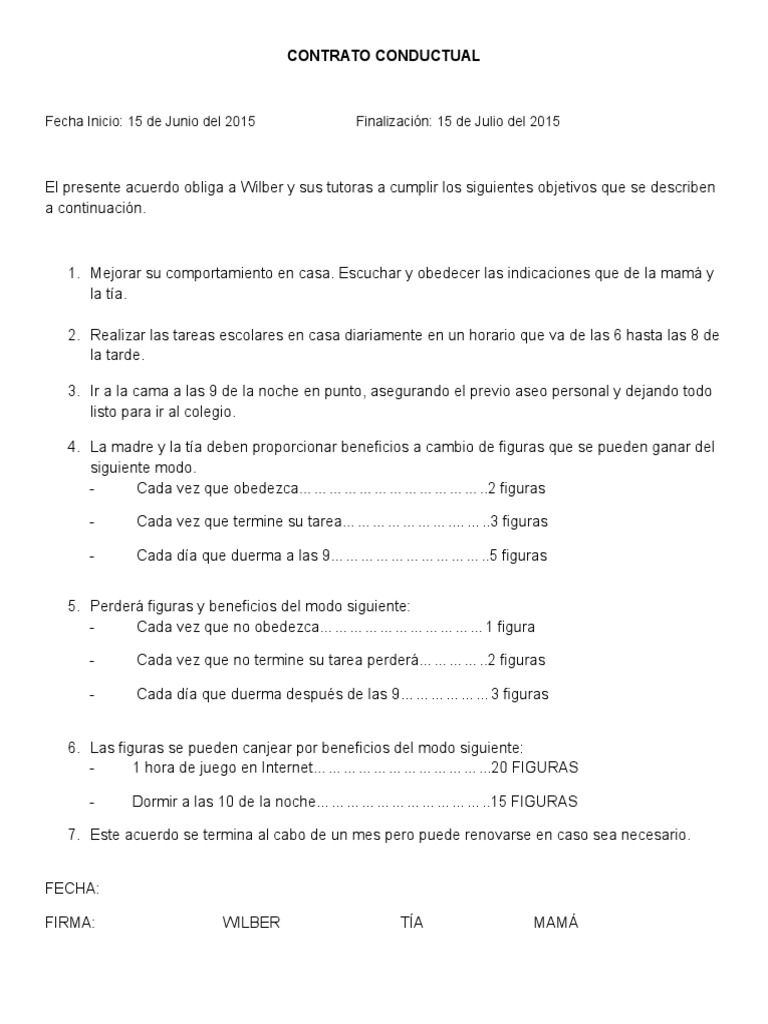 Contrato Conductual | PDF | Crecimiento personal y profesional
