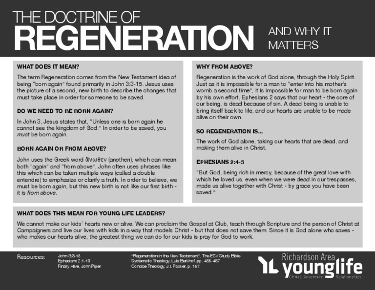 Understanding Regeneration in Christ | PDF | Born Again | Christian ...