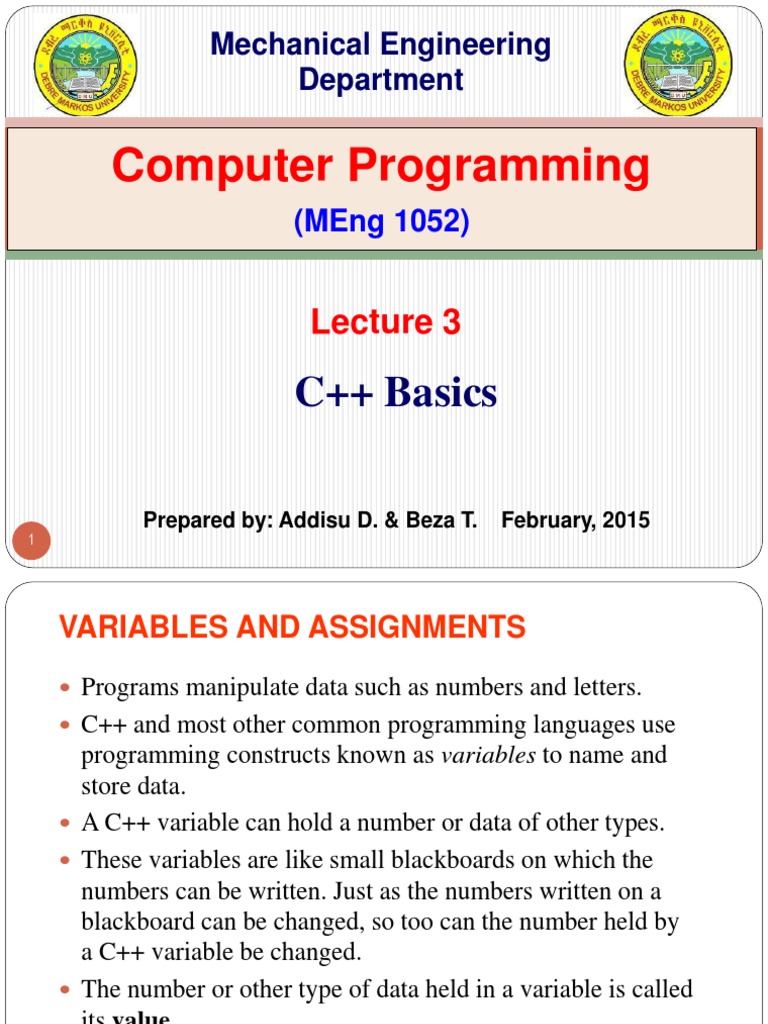 Lecture 3. C++ Basics and Flow Control | Download Free PDF | Control ...
