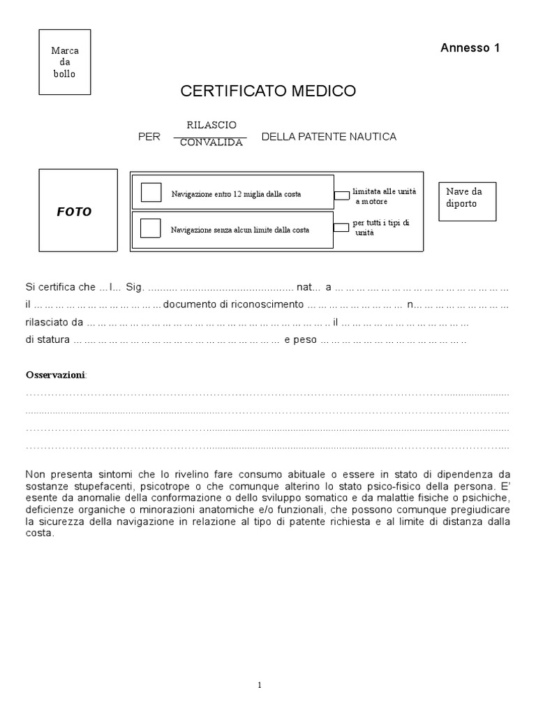 Certificato Medico patente