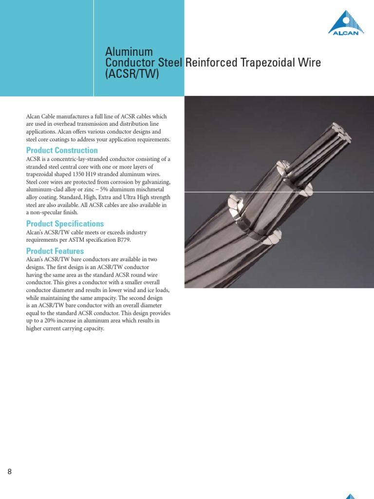 Aluminum Conductor Steel Reinforced Trapezoidal Wire (ACSR/TW) | PDF ...