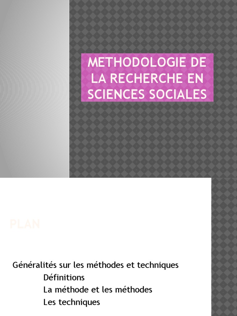 Methodologie de La Recherche en Sciences Sociales | Expérience | Science