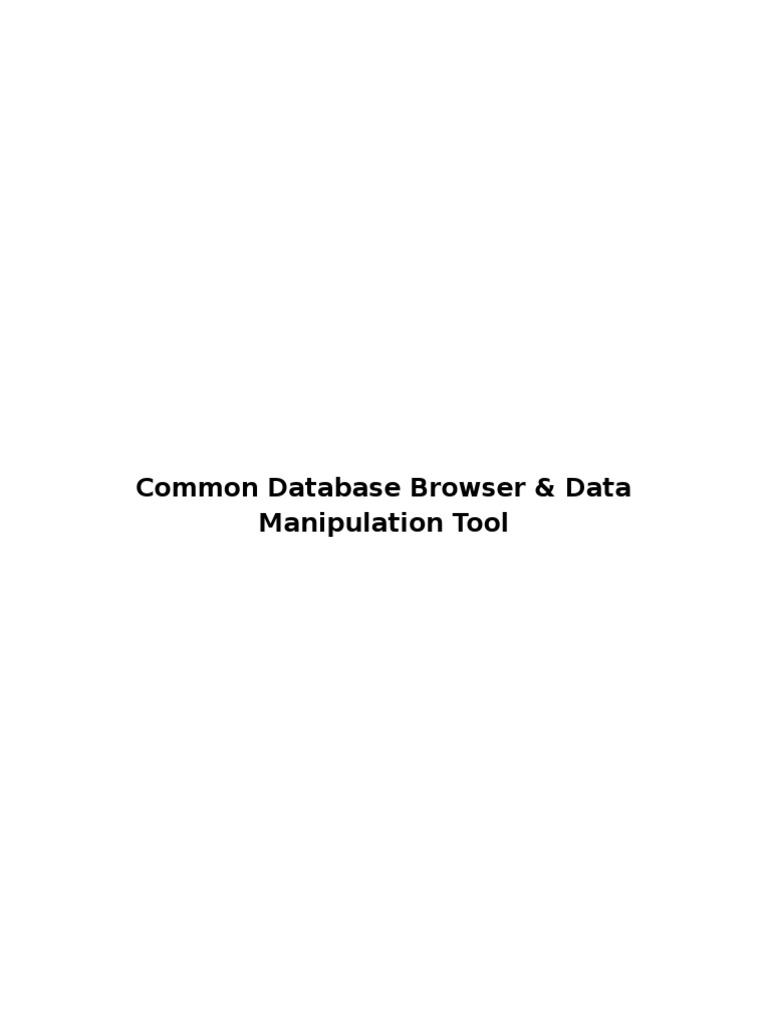 Common Database Browser & Data Manipulation Tool | PDF | Java Server ...