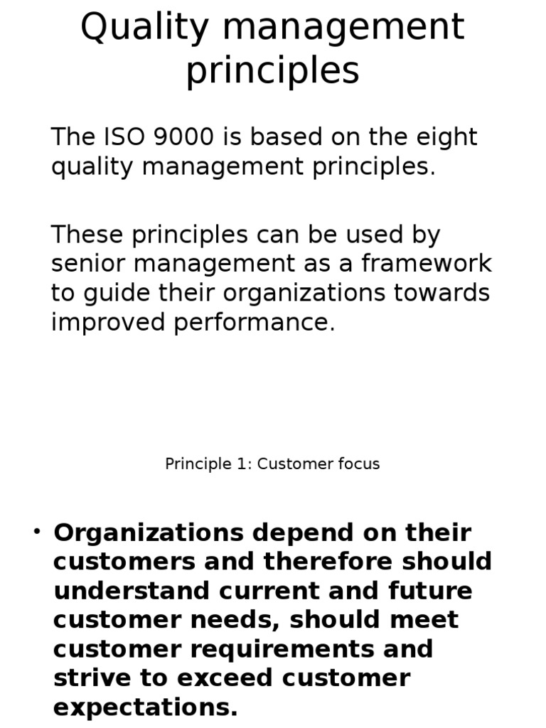 ISO 9000 Quality Management Principles | PDF | Career & Growth | Self ...