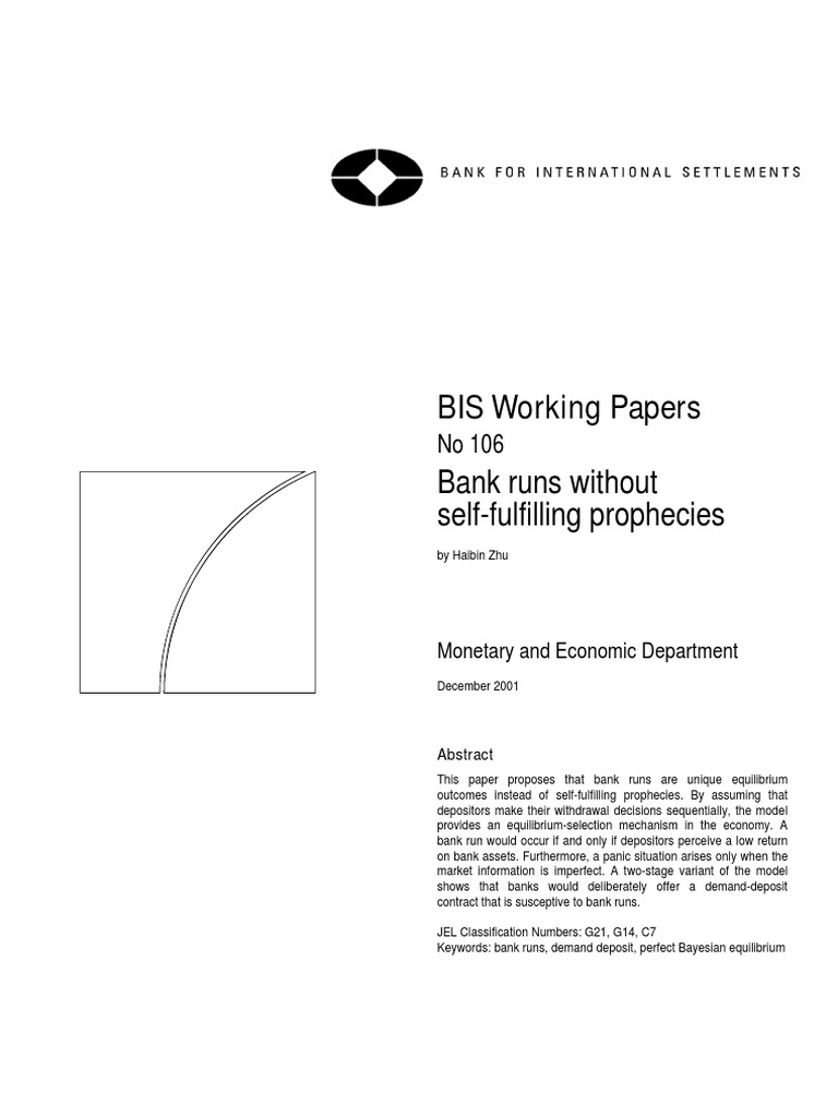 BIS Working Papers: Bank Runs Without Self-Fulfilling Prophecies | PDF ...