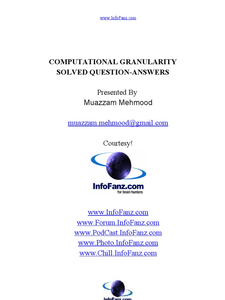 Computational Granularity by InfoFanz | PDF | Parallel Computing | Computer Program