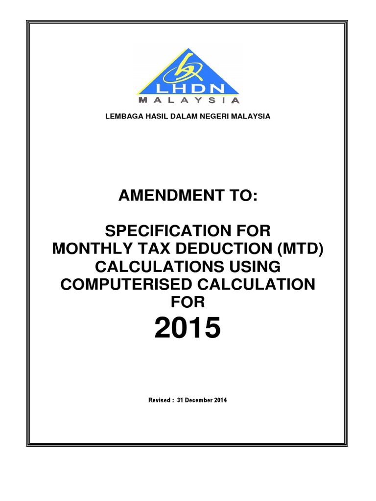 MTD Calculation Guideline | PDF | Life Insurance | Tax Deduction