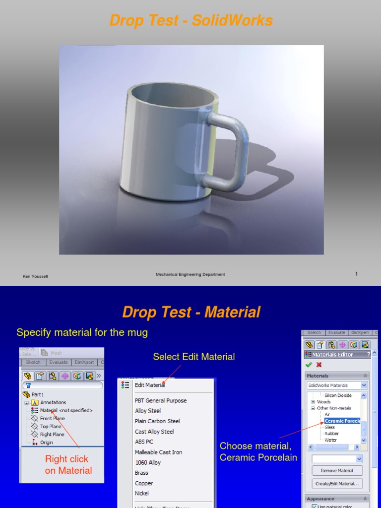 18 - Drop Test, Mug PDF | PDF | Vertex (Graph Theory) | Stress (Mechanics)