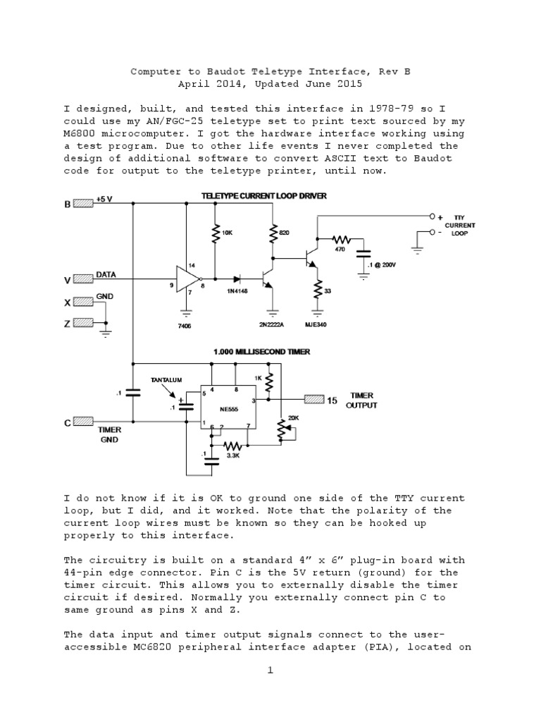 Teletype Printer Interface Guide | PDF | Computer Terminal | Electrical ...