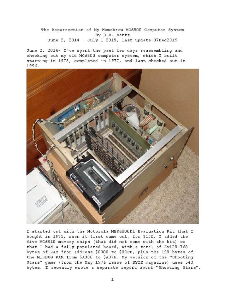 Resurrection of My MC6800-based Microcomputer | PDF | Electrical ...