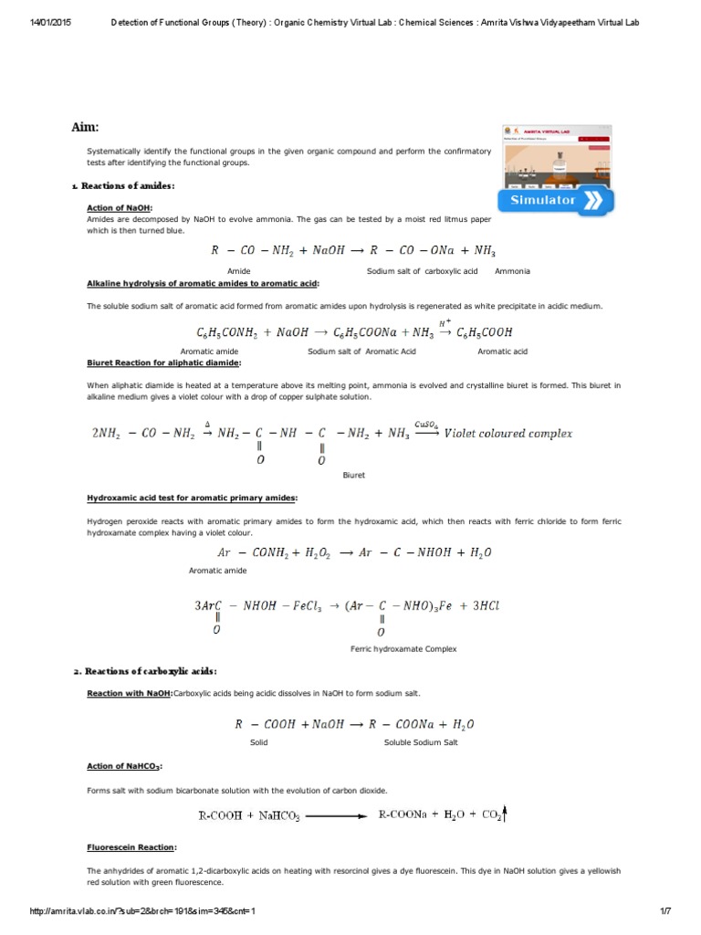 Detection of Functional Groups (Theory) - Organic Chemistry Virtual Lab ...