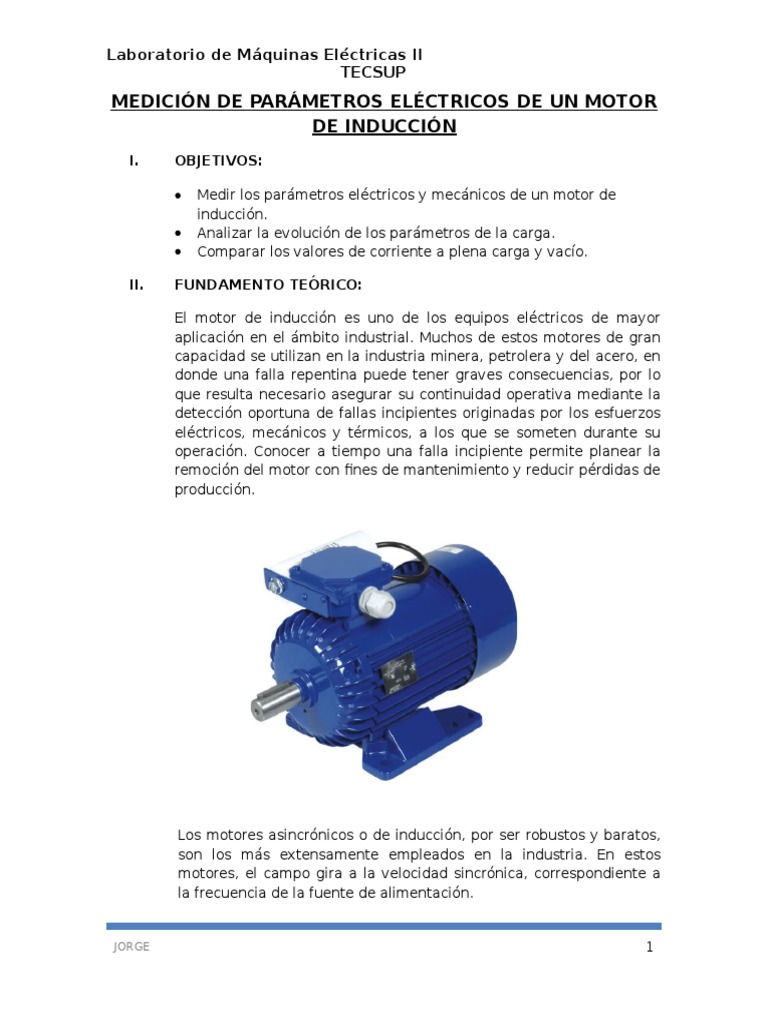 Lab. 3 Maquinas Electricas II. | PDF | Motor eléctrico | Energia electrica