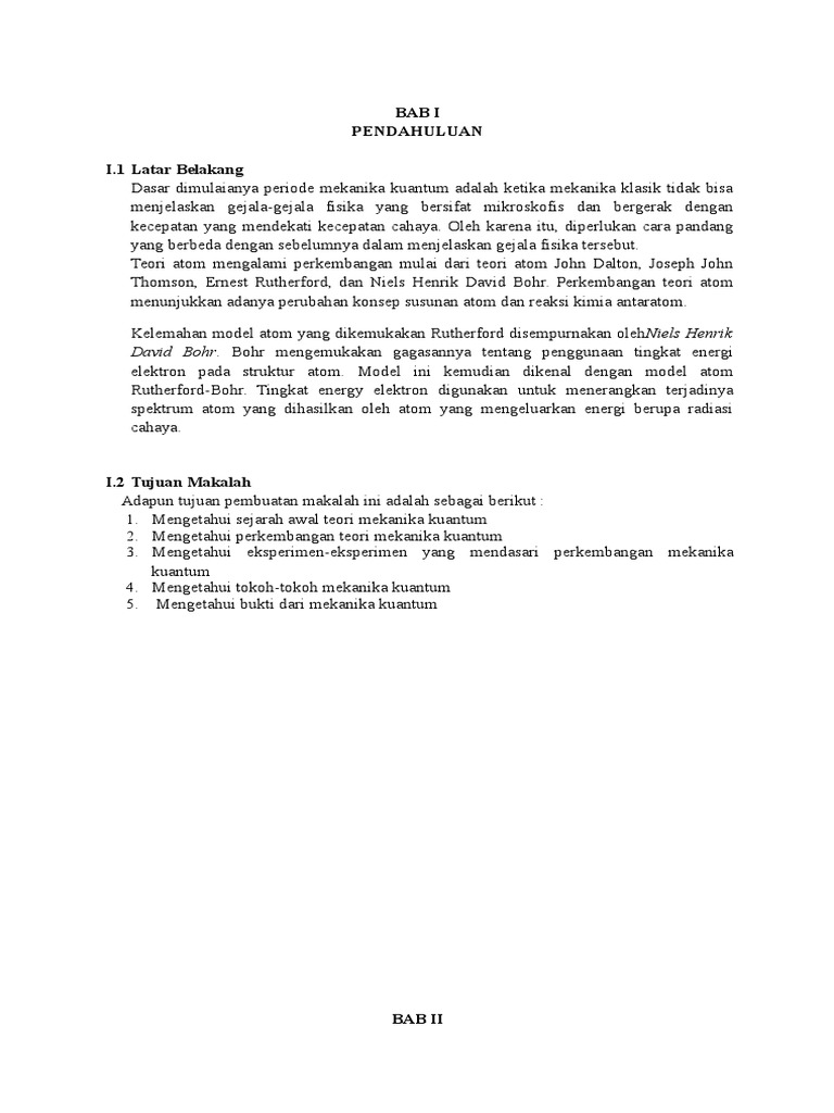 Makalah Teori Mekanika Kuantum | PDF | Sains & Matematika