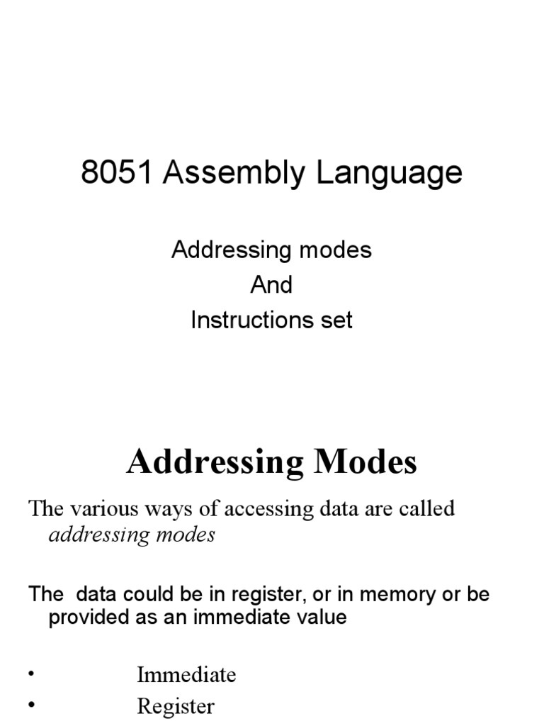 8051 Assembly Language | PDF | Computer Engineering | Computer Architecture