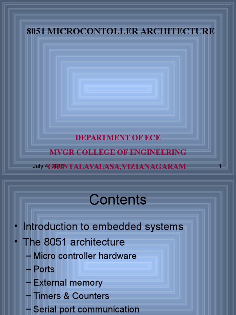 8051 Microcontroller Architecture Guide | PDF | Microcontroller | Embedded System