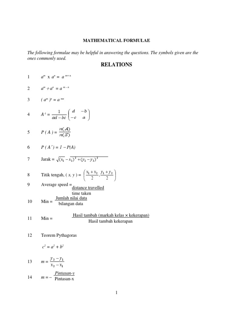 Peperiksaan Pertengahan Tahun Matematik Form 5 | PDF