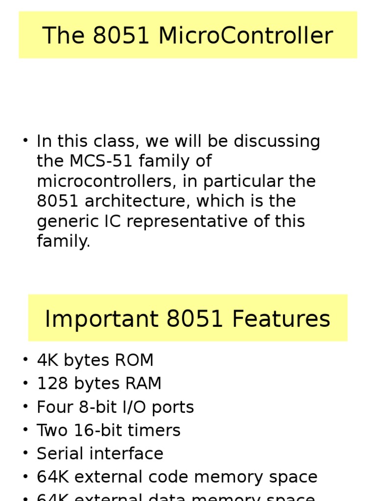 The 8051 Microcontroller | PDF | Random Access Memory | Input/Output