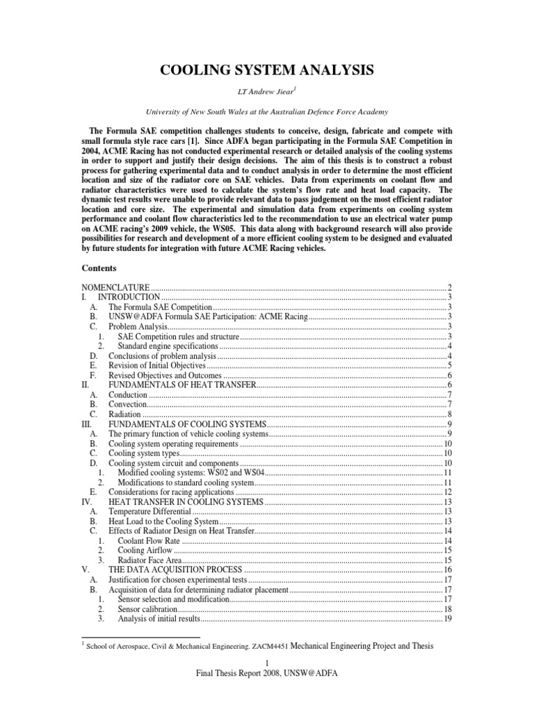 Cooling Sys PDF | Download Free PDF | Heat Transfer | Thermal Conduction