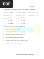 Salitang Magkatugma Worksheet | PDF