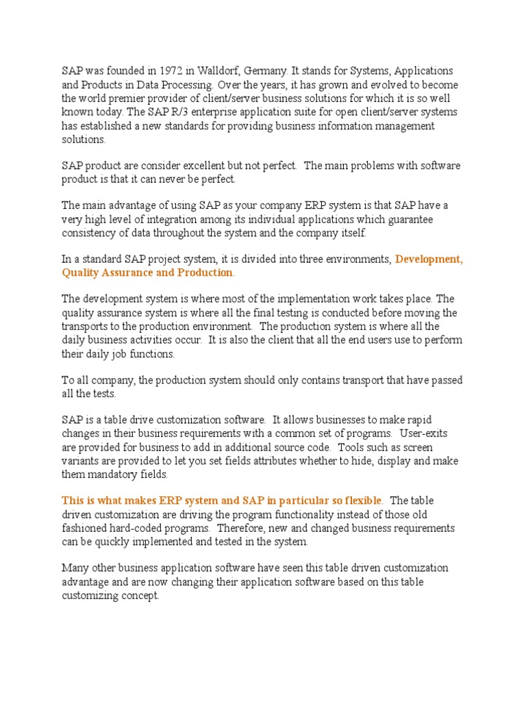 SAP Was Founded in 1972 in Walldorf | PDF | Sap Se | Information ...