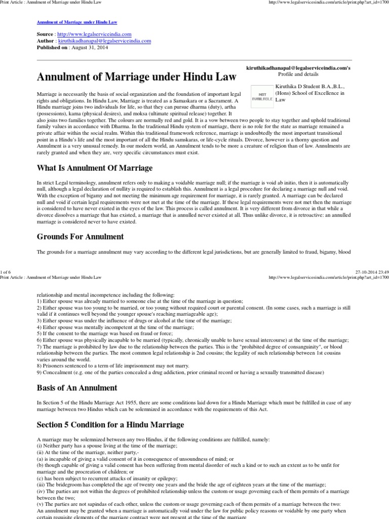 A Comprehensive Overview Of The Grounds For Annulment Of Marriage Under