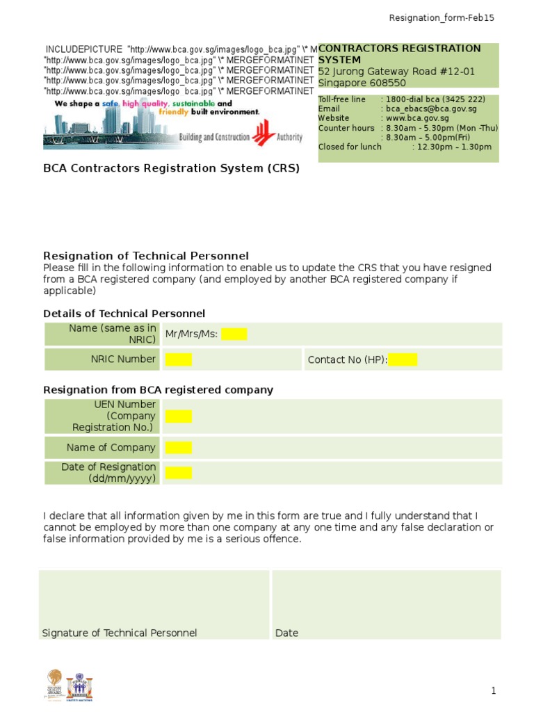 BCA Contractors Registration System (CRS) | PDF