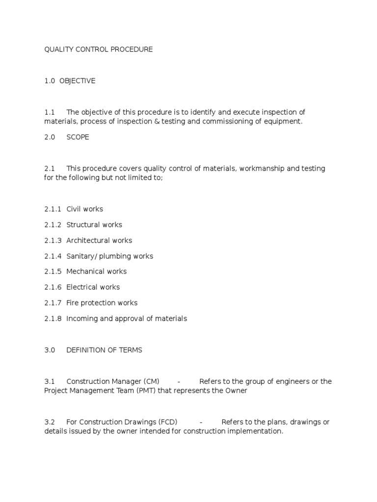 Civil Engineering Quality Control Procedures | PDF | Calibration | Concrete