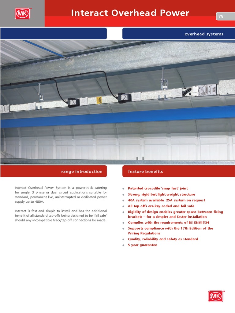 MK Overhead System | PDF | Safety | Ac Power Plugs And Sockets