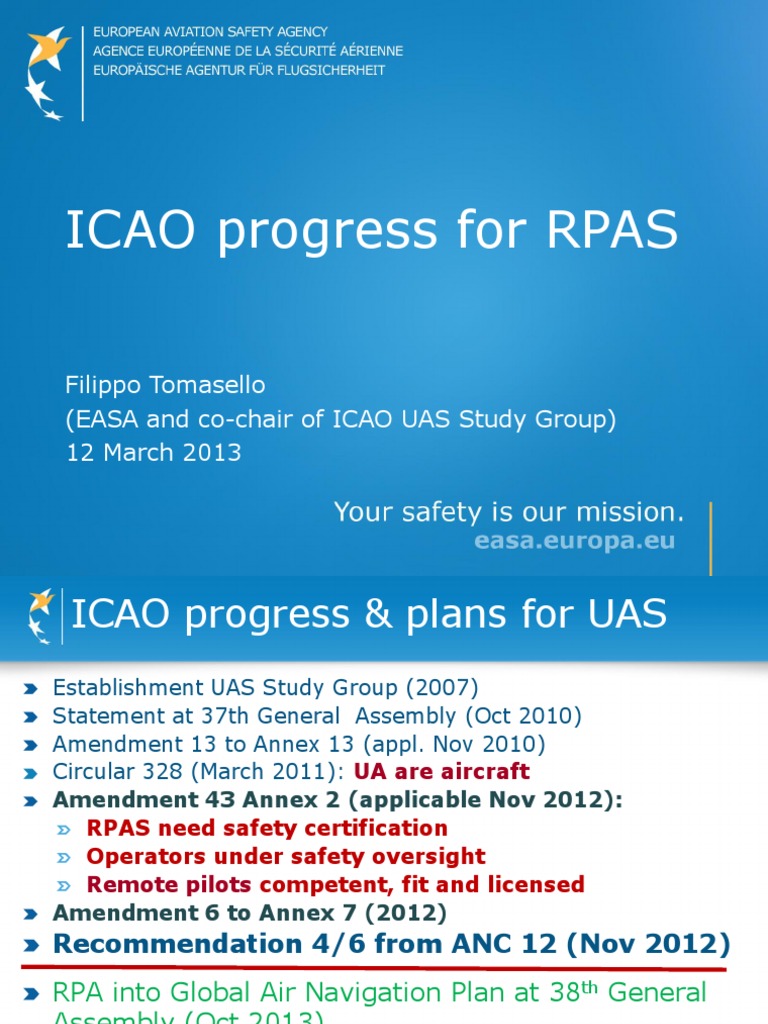 ICAO RPAS Progress and Regulations | PDF | Unmanned Aerial Vehicle ...