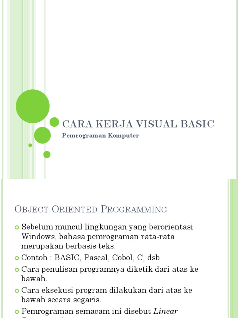 Panduan Visual Basic untuk Pemula | PDF