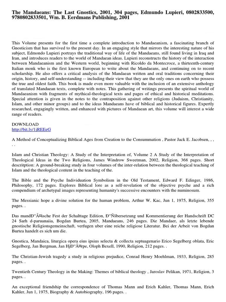 The Mandaeans The Last Gnostics | PDF | Religious Education | Religion ...