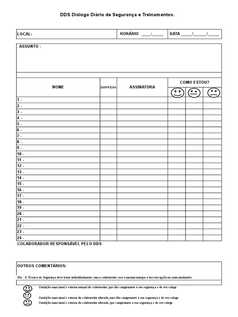 Formulário Dds