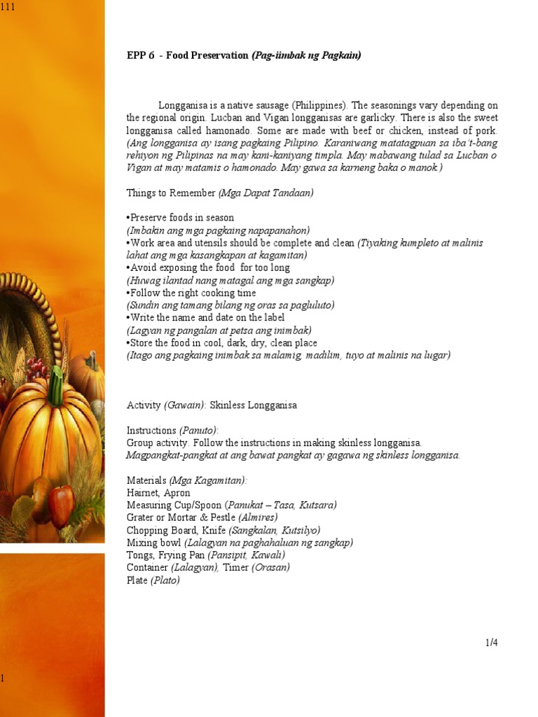 EPP6 - Skinless Longganisa | PDF