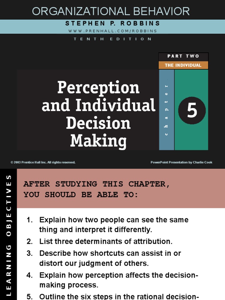 Chapter 5 Perception & Individual Decision Making | Decision Making | Performance Appraisal