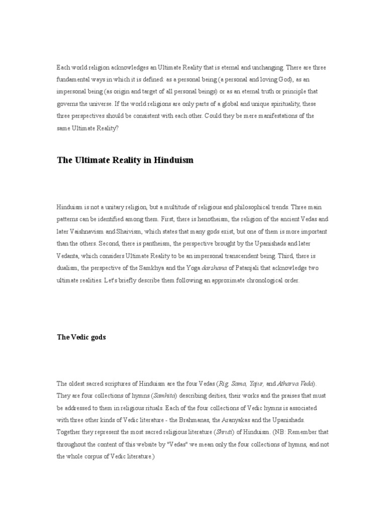 Exploring Hinduism's Ultimate Reality | PDF | Brahman | Hindu Philosophy