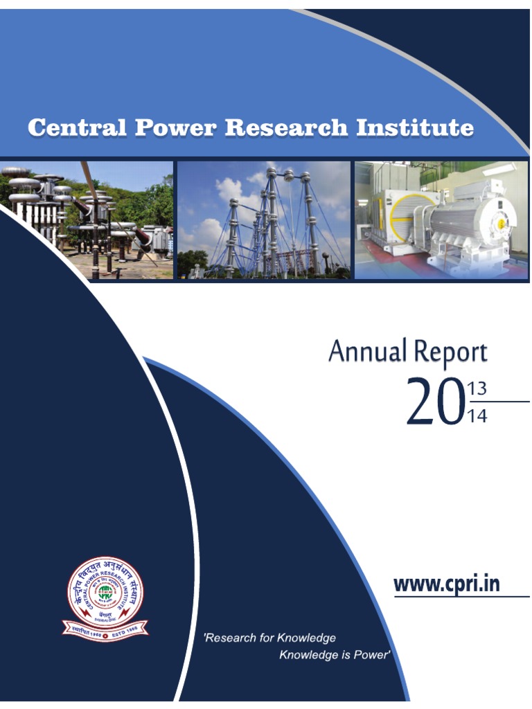 Annual Report of CPRI 2013-14 | PDF | Electrical Substation | Transformer