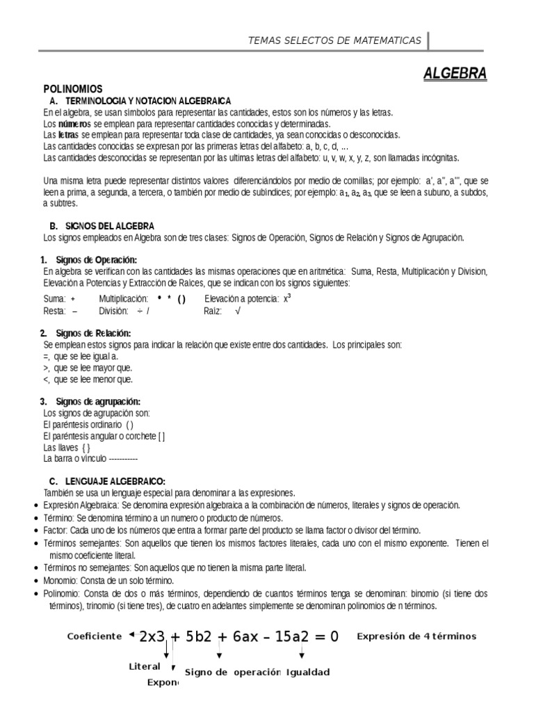 TEMAS SELECTOS DE MATEMATICAS.docx | Álgebra | Circulo