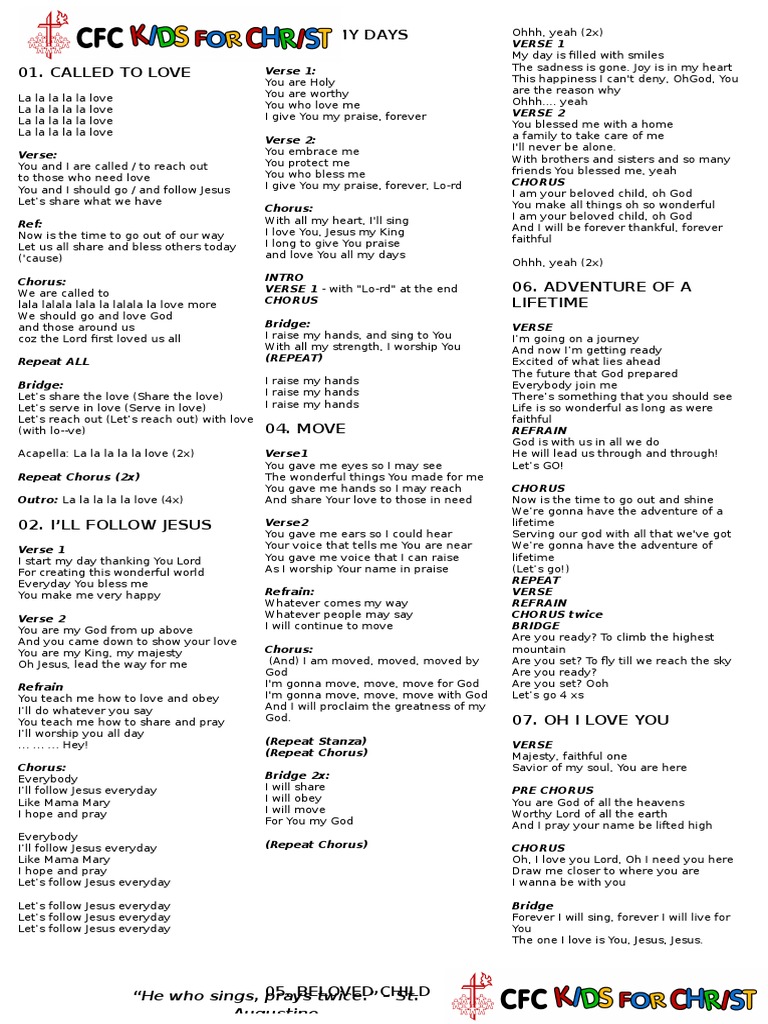 KFC Songsheet | PDF | Refrain | Song Structure