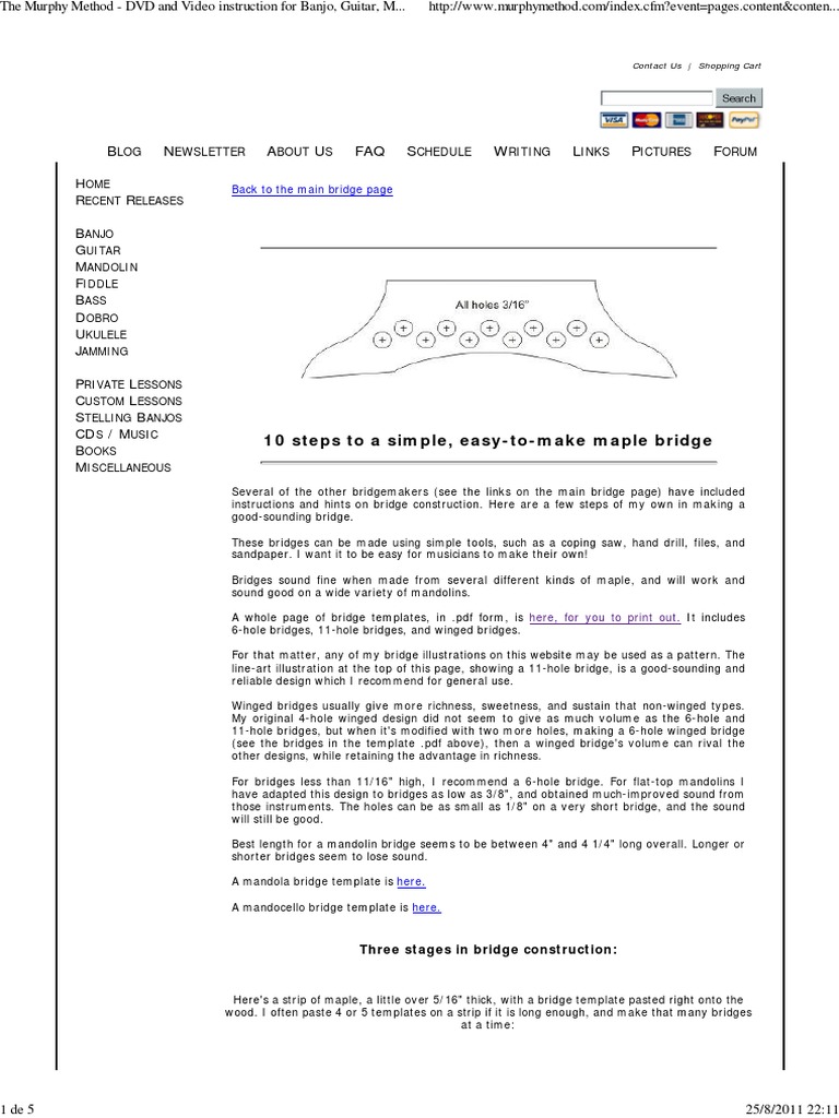 Bridge Templates | PDF | Guitars | Entertainment (General)