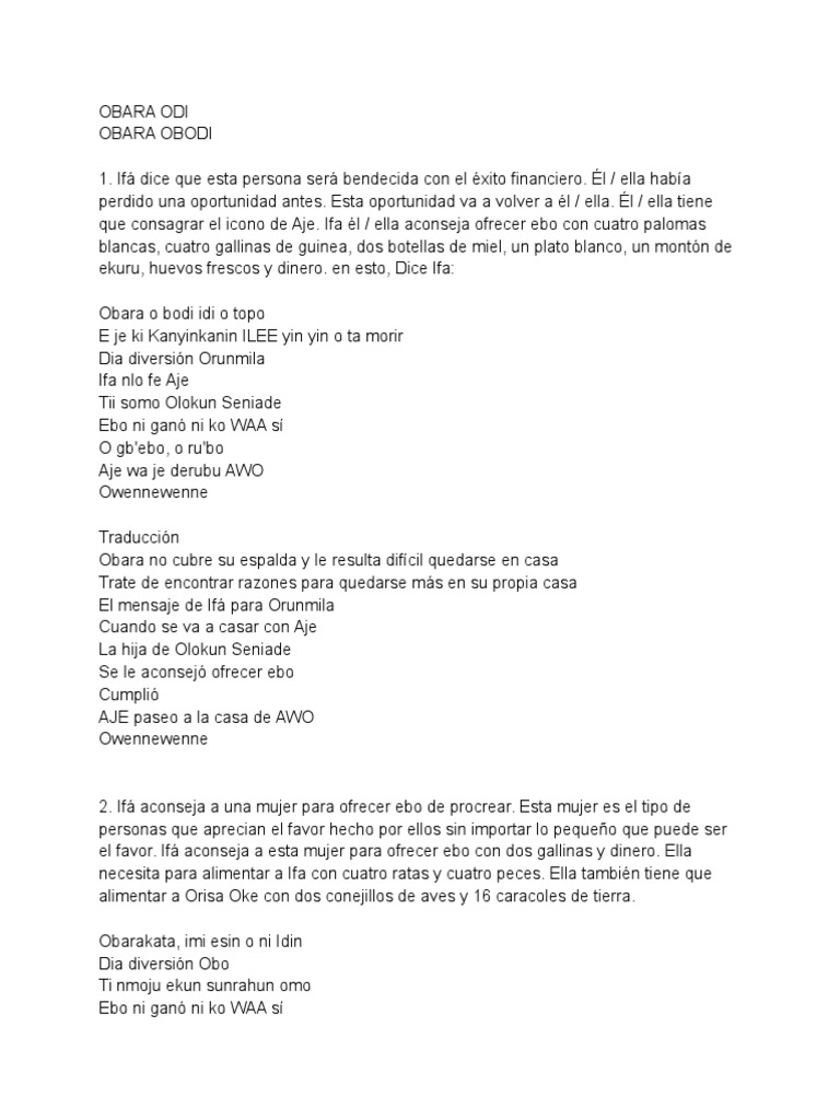 5 Obara Odi Ingles | PDF | Pollo | Salud y bienestar