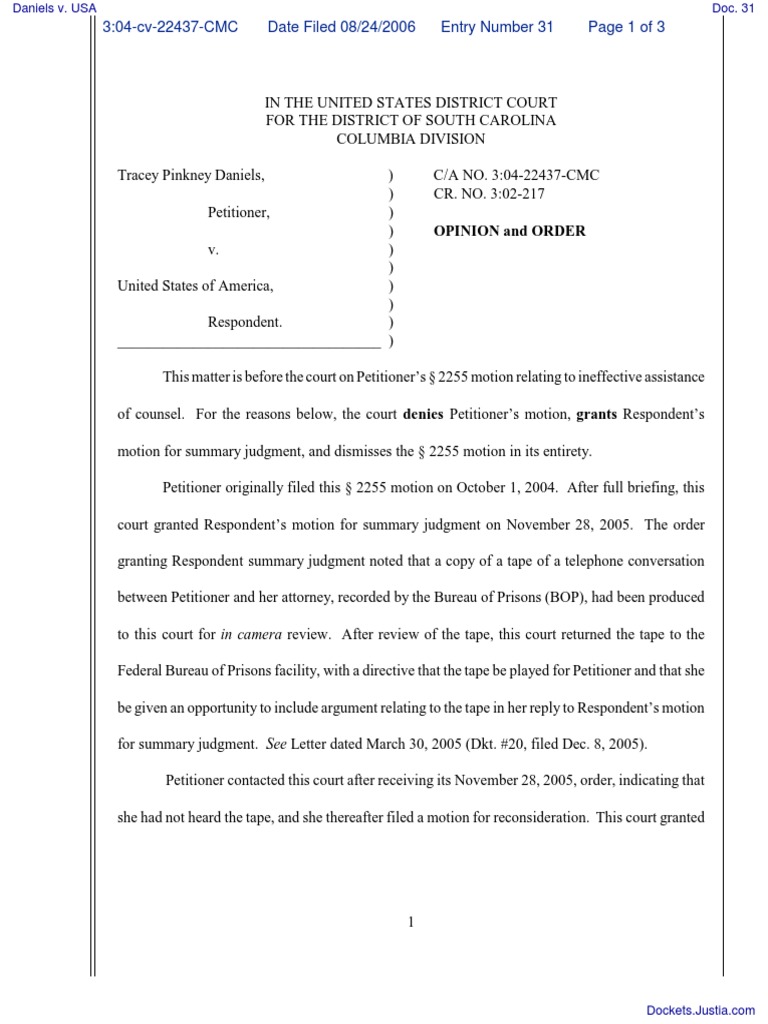 Opinion and Order | PDF | Summary Judgment | Prejudice (Legal Term)