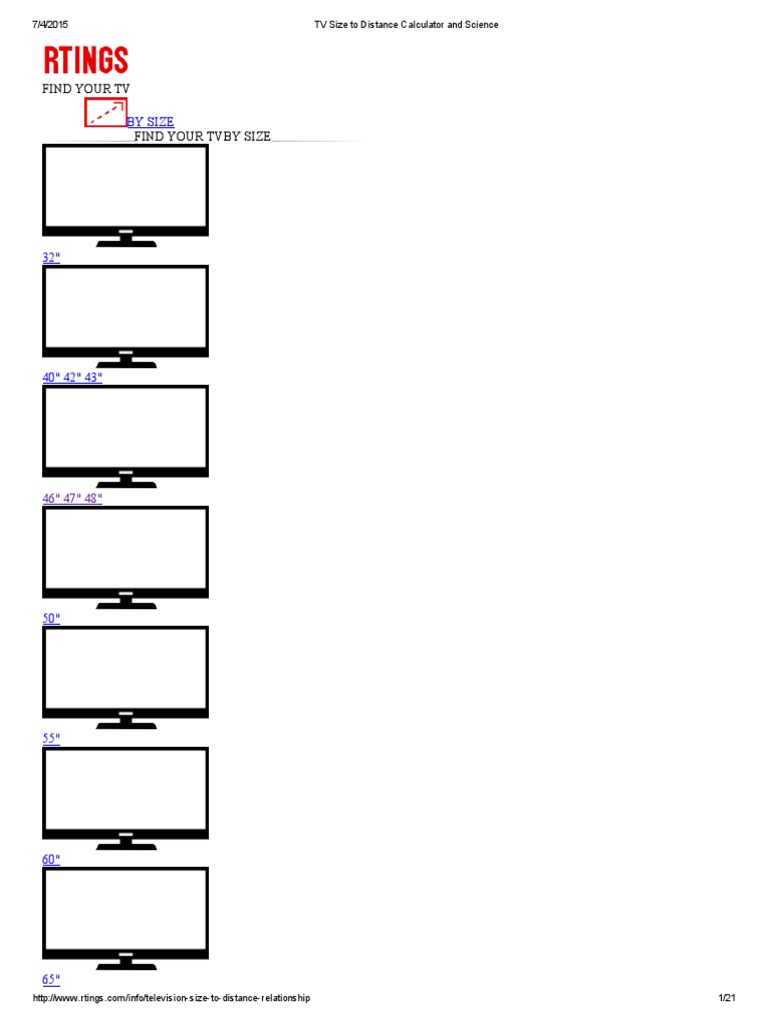 TV Size To Distance Calculator and Science PDF | PDF | Display ...