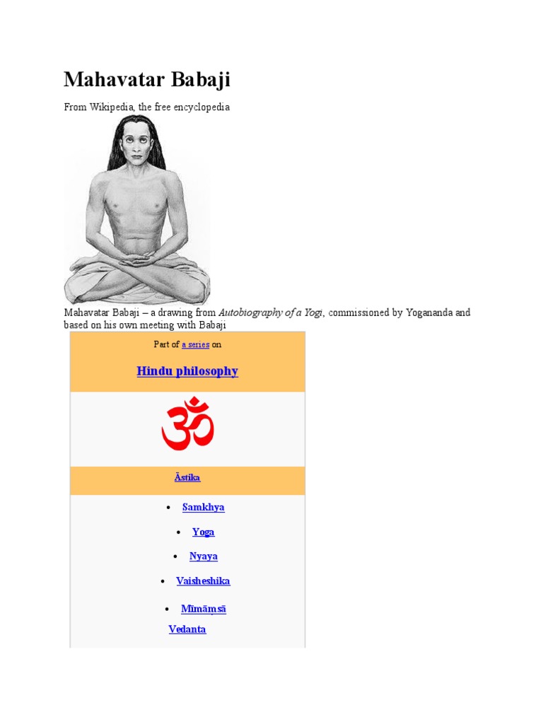 Mahavatar Babaji | PDF | Āstika | Ancient Indian Philosophy