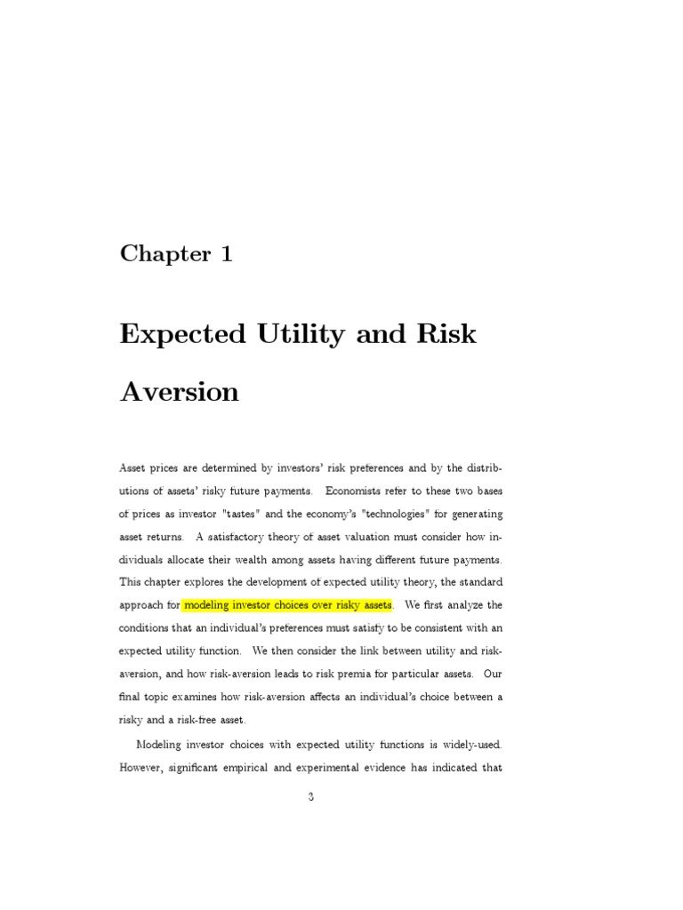Expected Utility and Risk Aversion | PDF | Risk Aversion | Utility