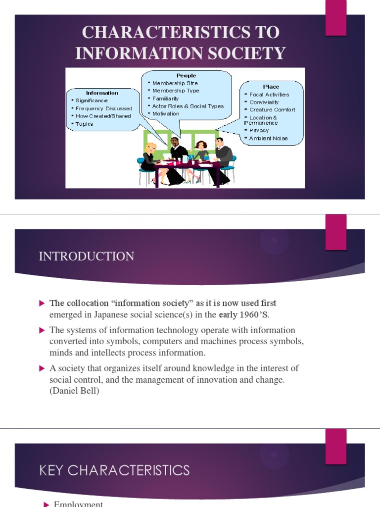 Characteristics to Information Society | Information | Society | Free ...